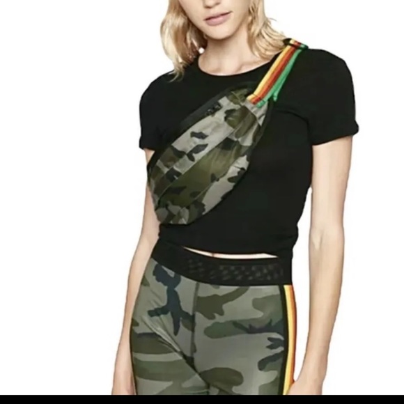 Pam & Gela | Bags | Pam Gela Nwt Clay Camo Fanny Pack With Multi Colors ...